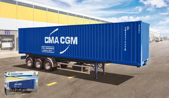 MODELLAUTO LKW MODEL kit bausatz Italeri Container Trailer 40 FEET Kit ...