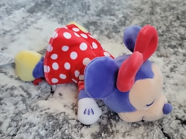 DISNEY SLEEPING MINNIE Mouse Mini Cuddleez 6" Plush Doll Soft Bean Bag ...