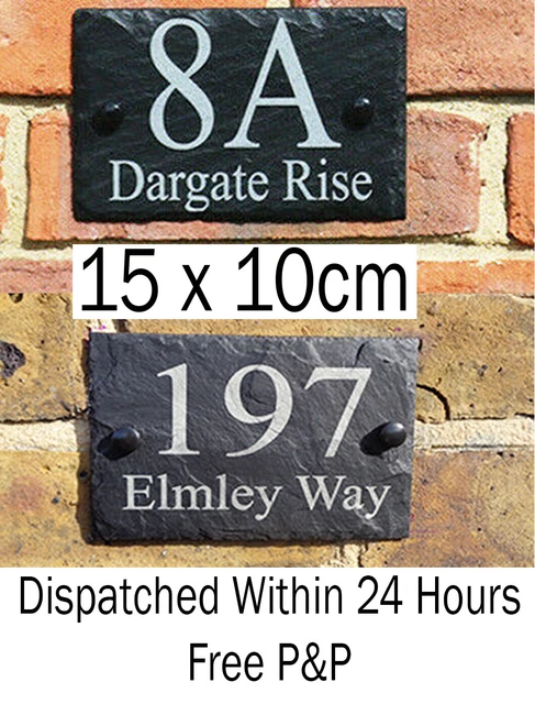RUSTIC SLATE HOUSE Door Gate Number Sign Plaque Any number or message ...