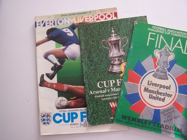 FOOTBALL PROGRAMMES, FA Cup Finals, Bundle, Liverpool, Everton, Arsenal ...