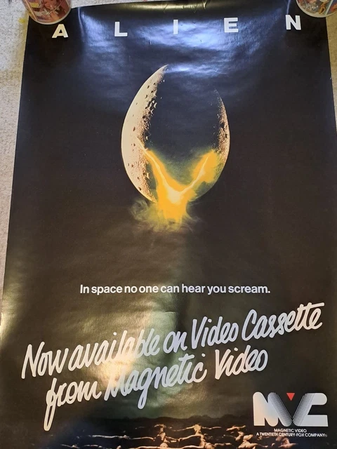 RARE MAGNETIC VIDEO original VHS ALIEN movie poster. Approx 50cm x 70 ...