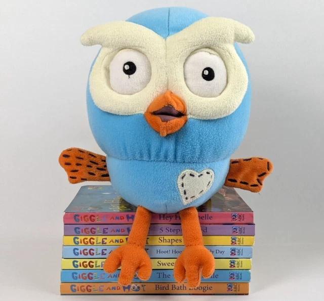 GIGGLE AND HOOT Bundle Board Books x 7 + Plush Toy Bird Bath Boogie ...