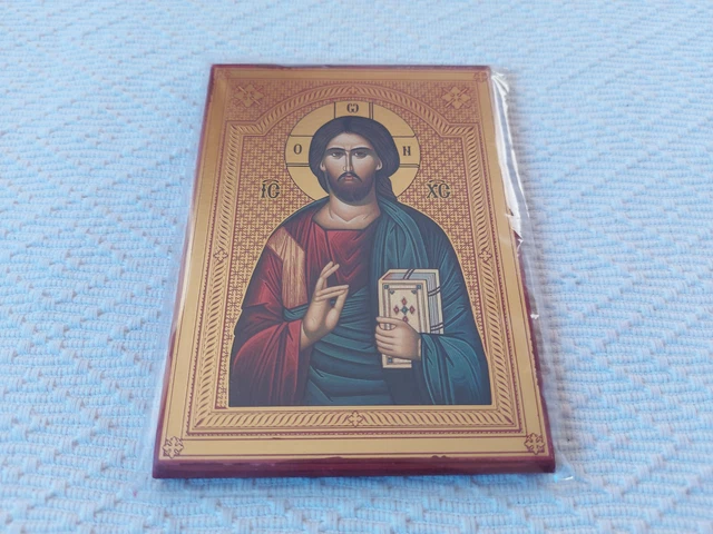 SERBIAN ORTHODOX ICON of Jesus Christ 14cm x 10cm EUR 40,02 - PicClick IT