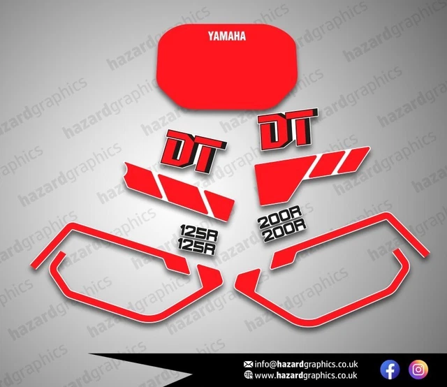 YAMAHA DT DTR DT125R Graphics Sticker Decal Set (1988) White Model £49. ...