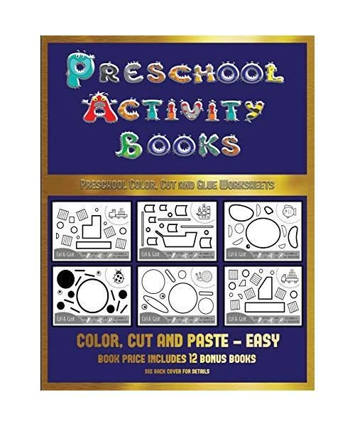 PRESCHOOL COLOR, CUT and Glue Worksheets (Preschool Activity Books ...