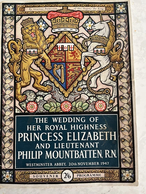ROYAL WEDDING OF Princess Elizabeth & Philip Mountbatten 1947 Souvenir Programme £0.99 - PicClick UK