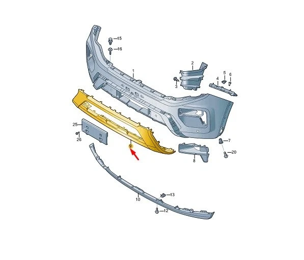 VOLKSWAGEN AMAROK MK2 Front Bumper Underrun Bar 2HJ807091D NEW GENUINE ...