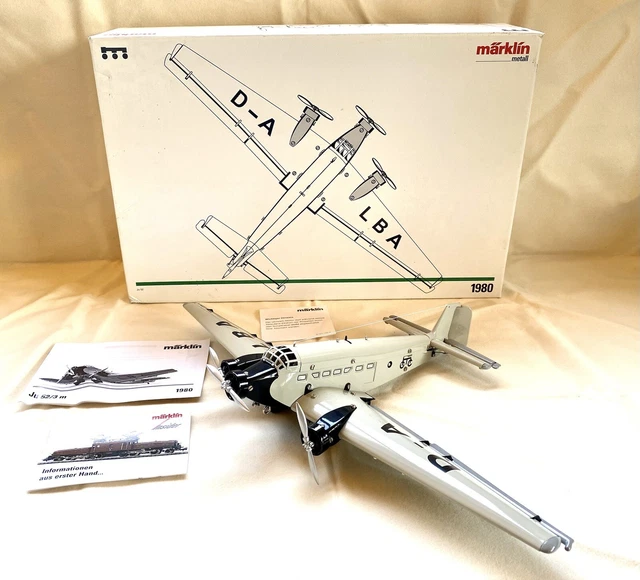 MÄRKLIN 1980 JUNKERS JU 52 Modellflugzeug mit Uhrwerkmotor hellgrau EUR ...