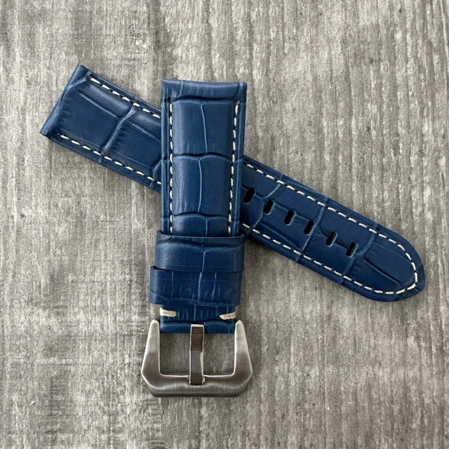 POUR OFFICINE PANERAI 24mm Barrette à Ressort Pam Montres Bleu Grain ...