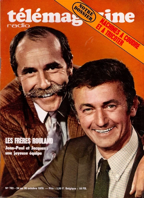 TÉLÉ MAGAZINE N° 783 - Jean-Paul et Jacques Rouland (Octobre 1970) EUR ...