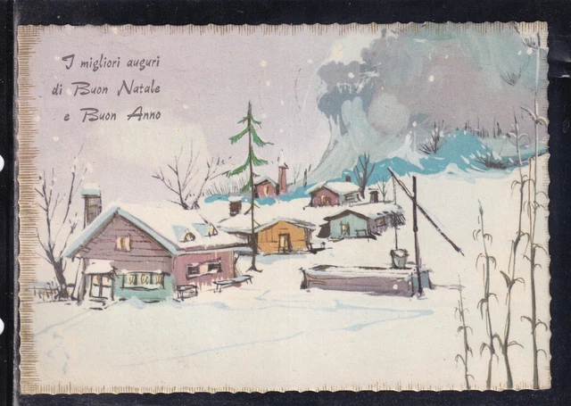 CARTOLINA I MIGLIORI Auguri di Buon Natale e Buon Anno Paesaggio Z1335 EUR 4,99 - PicClick IT