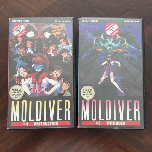 MOLDIVER VHS VOL. 4 Destruction & Vol. 5 Intruder Pioneer Subtitled ...
