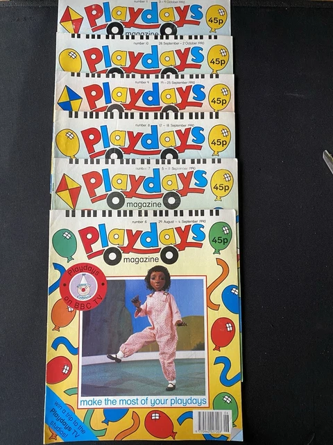 PLAYDAYS MAGAZINES NUMBERS 6-11 September 1990-0ctober 1990 £0.99 ...