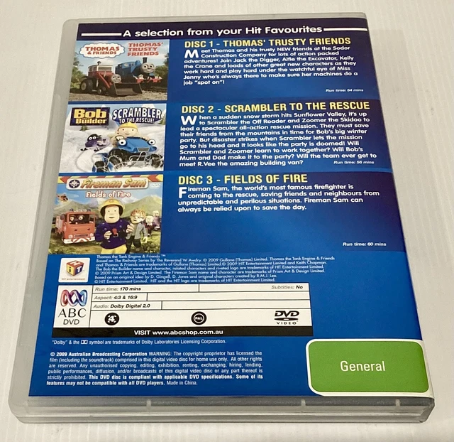 HIT FAVOURITES 3 Disc Collection DVD Region 4 Thomas Bob The Builder ...