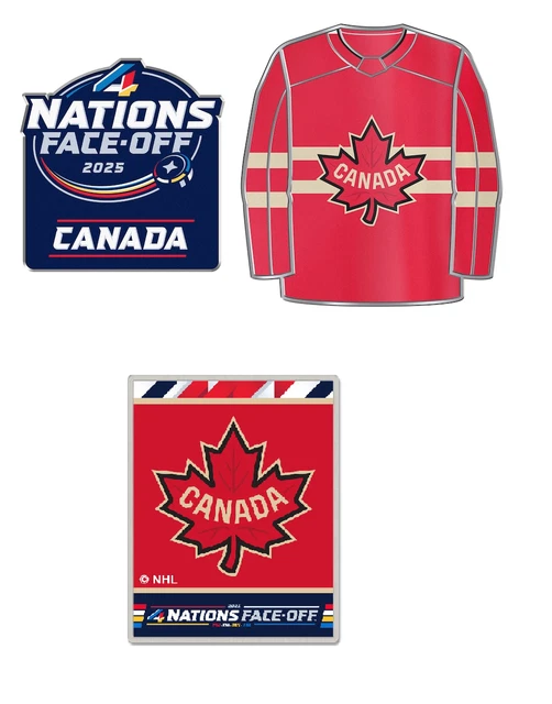 2025 4 NATIONS Face-off NHL Hockey Pin Set - Team Canada- Four Nation ...