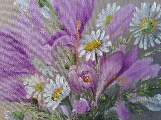 ANCIEN JOLI PETIT tableau bouquet de fleurs Signé Y FABRE Aidentifier ...