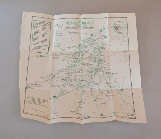 BUS COACH TIMETABLE Route Map Aldershot & District Traction 1961 £10.00 ...
