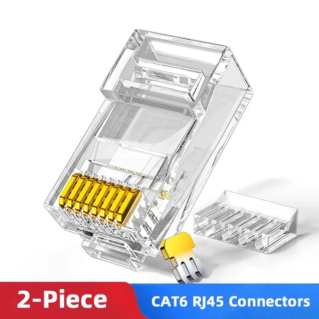 TWO-PIECE CAT6 RJ45 Connectors RJ45 Ends, UTP 8P8C Ethernet Connector ...