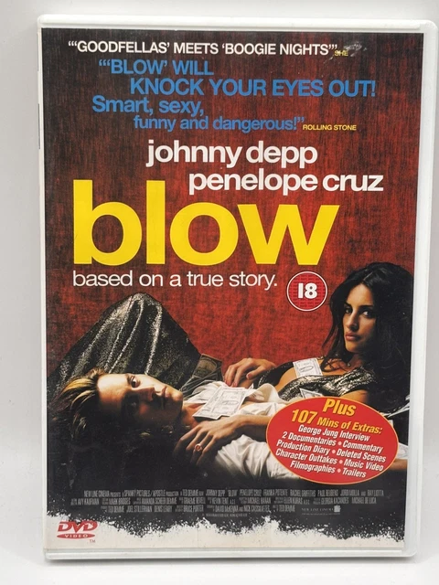 BLOW FILM, JOHNNY Depp, 18 rating DVD 2001, biographical crime drama, £ ...