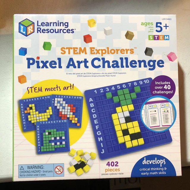 LEARNING RESOURCES STEM Explorers Pixel Art Challenge, 402 Pieces, Ages ...