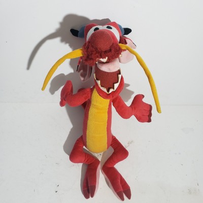 DISNEY STORE ORIGINAL Movie Mulan Mushu Plush Stuffed Animal Red Dragon ...