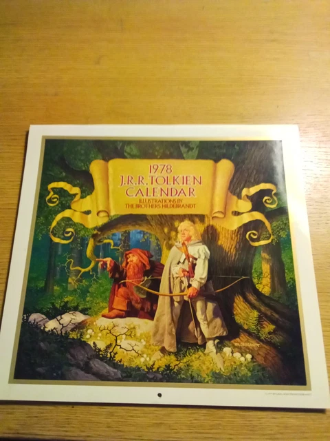 VINTAGE J.R.R TOLKIEN Calendar 1978 JRR Hobbit Lord of the Rings ...