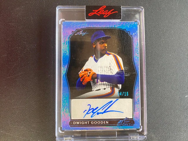 AUTOGRAPHE AUTOMATIQUE DWIGHT Doc Gooden 2023 LEaf Art of Sport bleu ...