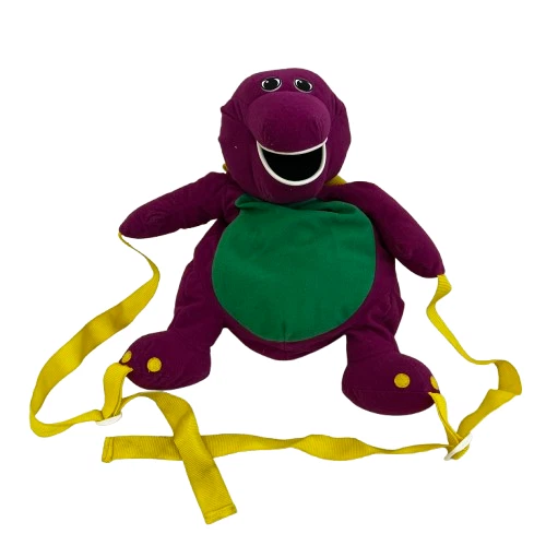 BARNEY THE DINOSAUR Plush Backpack Soft Toy Bag Dekkerbags Vintage ...
