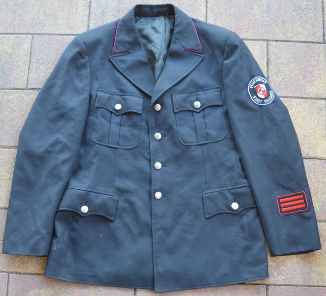 VINTAGE GERMAN DDR GDR Firefighter Jacket Uniform Tunic Fire Brigade £ ...