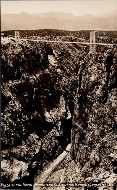 ROYAL GORGE AND Suspension Bridge, CANON CITY, Colorado Real Photo ...