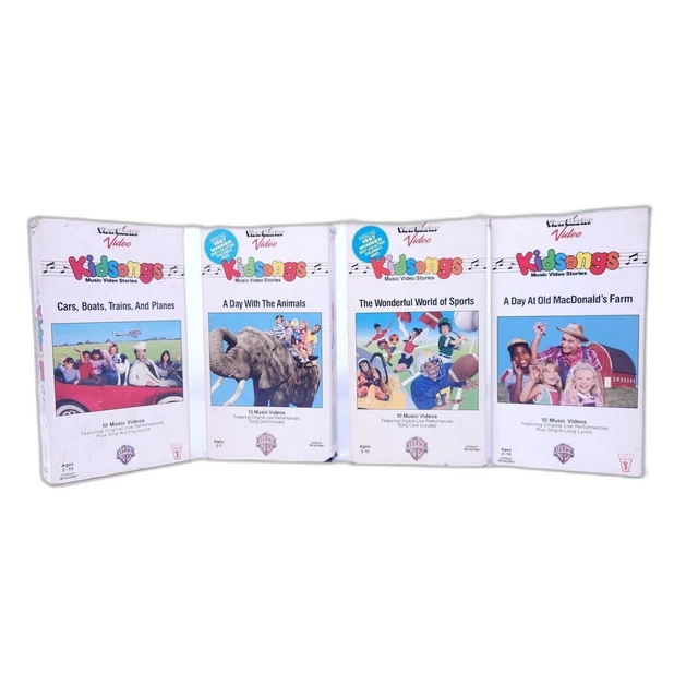 KIDSONGS VHS VIEW Master Warner Records Animals Sports Farm Trains 1985 ...