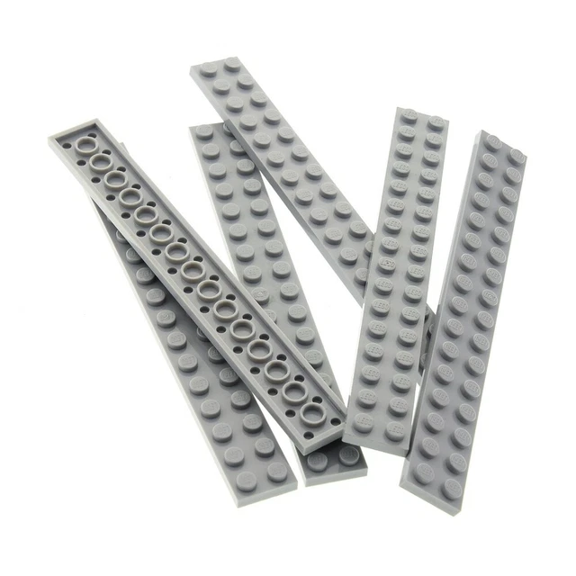 6X LEGO CONSTRUCCIÓN Piedra Placa 2x16 Neu-Hell Gris Tira Star Wars ...