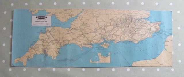 ORIGINAL VINTAGE SOUTHERN Railway System Route Map British Rail ...