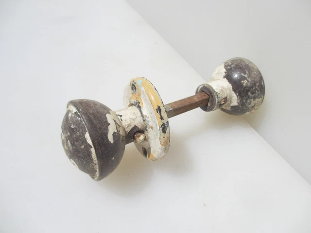 VINTAGE BAKELITE DOOR Knobs Handles 1 Plate Art Deco 1930's Antique Old £12.00 - PicClick UK