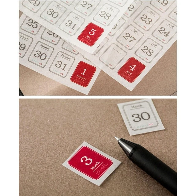 12 SHEETS DATE Sticker Calendar Sticker Calendar Labels Planner Sticker ...