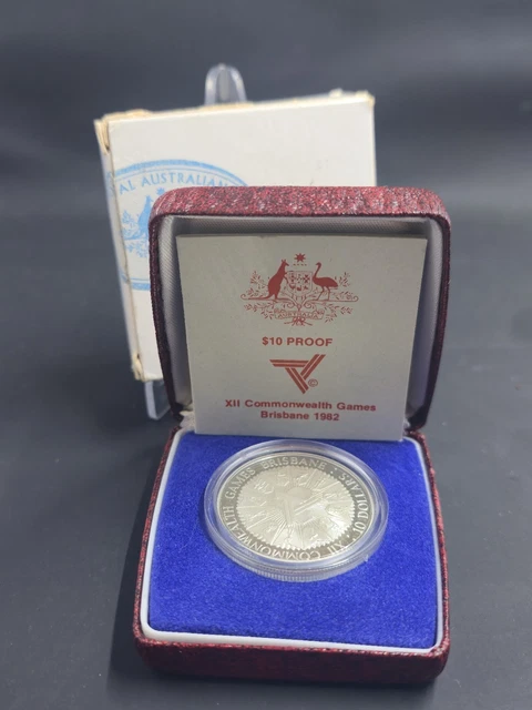 ROYAL AUSTRALIAN MINT 1982 $10 Silver Proof Coin XII Commonwealth Games ...