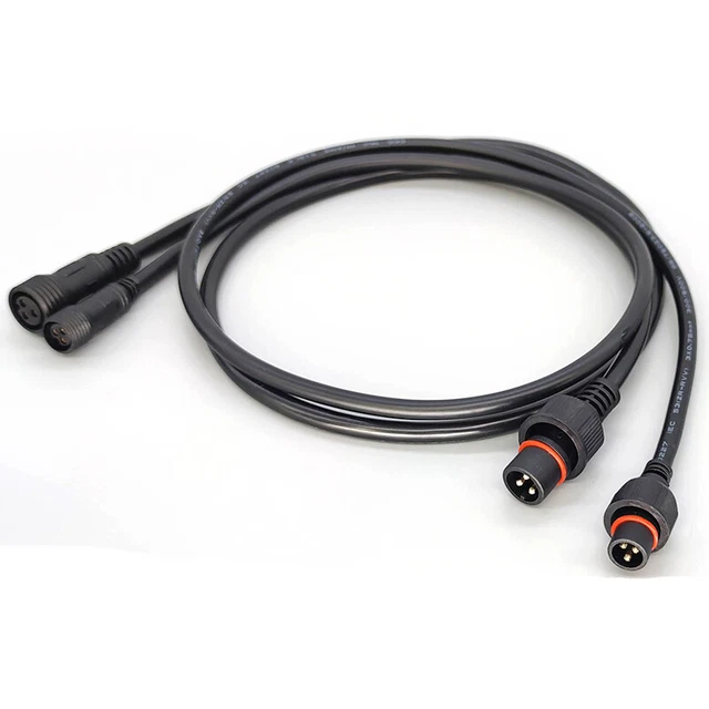 3 PIN WATERPROOF Male Female Connector Electrical Wire Plug Power Cable ...