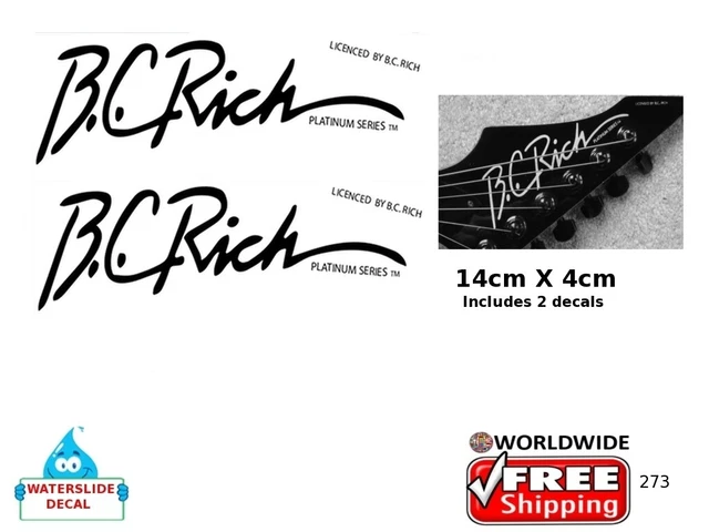 BC RICH GUITAR Decal Headstock Restoration Waterslide Logo 273 EUR 8,88 ...