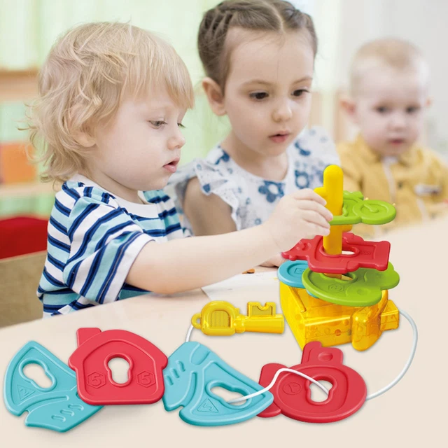 KIDS THREADING FRUIT Block Lacing Caterpillar Bead Threading Skills ...