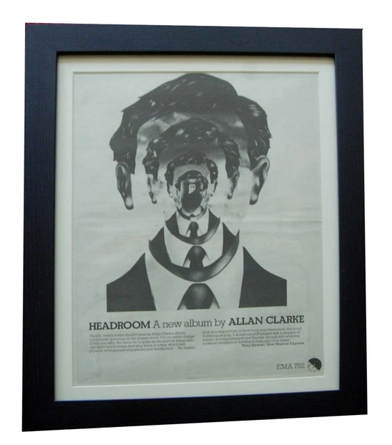 ALLAN CLARKE+HOLLIES+HEADROOM+POSTER+AD+RARE+ORIG 1973+FRAMED+EXPRESS ...