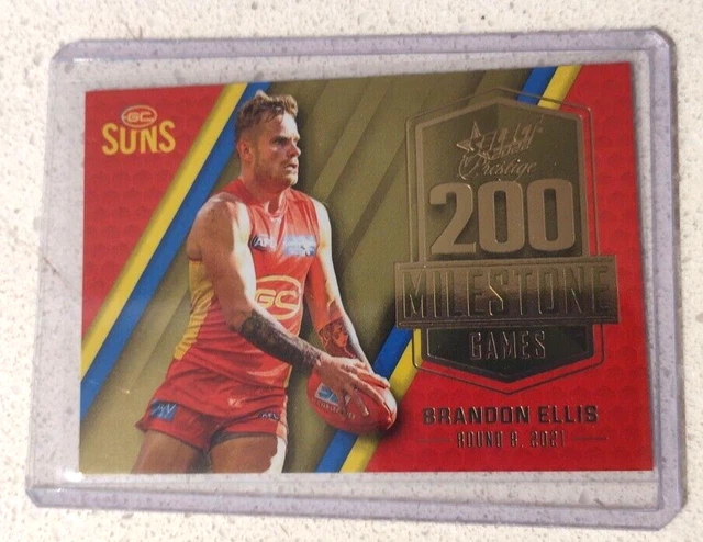 2022 FOOTY STARS Prestige Brandon Ellis Milestone #075/195 Gold Coast ...