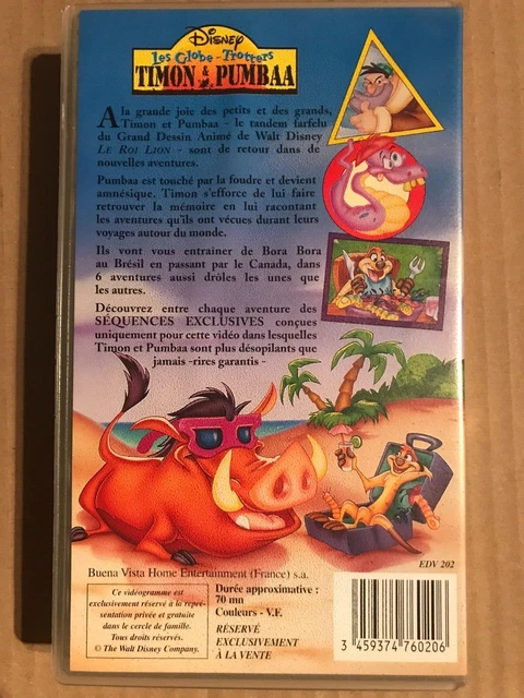 VHS DISNEY - Timon & Pumbaa les globe-trotters, cassette vidéo, VF EUR ...