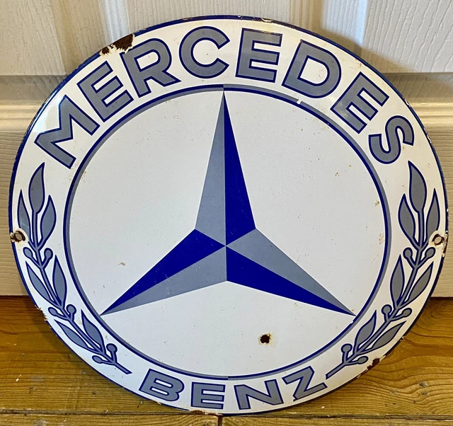 RARE MERCEDES BENZ Dealership Advertising Roundel Enamel Old Metal sign ...