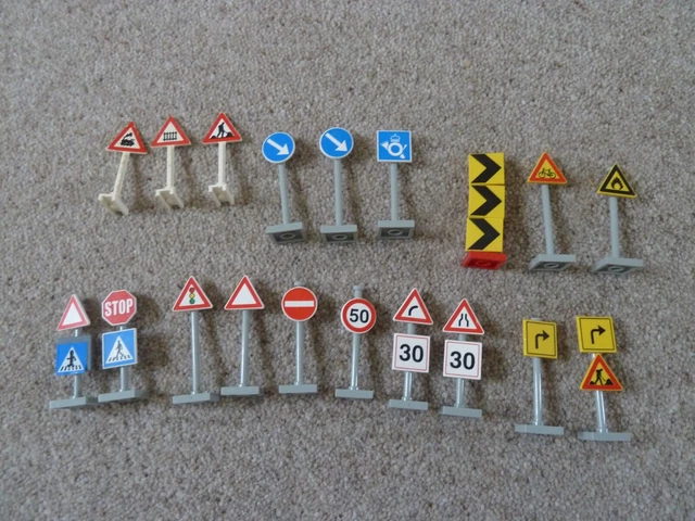 LEGO SYSTEM CLASSIC Town City Road Signs - Job lot £10.00 - PicClick UK