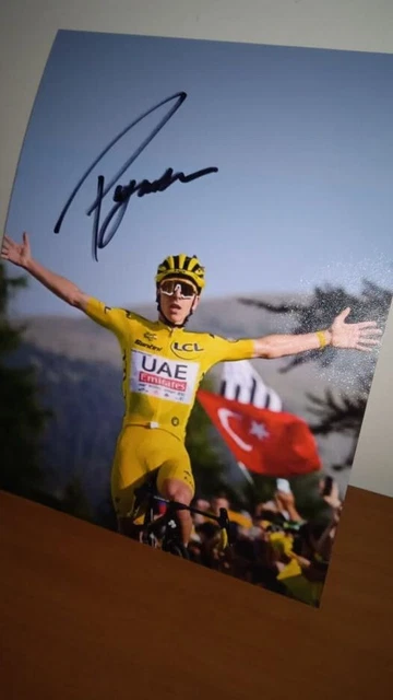 SIGNED AUTOGRAFO TADEJ pogacar tour de france 2024 no printer 20x15 EUR ...