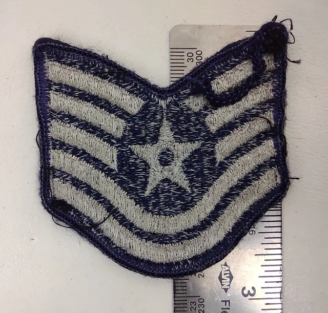 PATCH RANGO SERGENTE tecnico vintage US Air Force Distintiva E-6 E6 blu ...