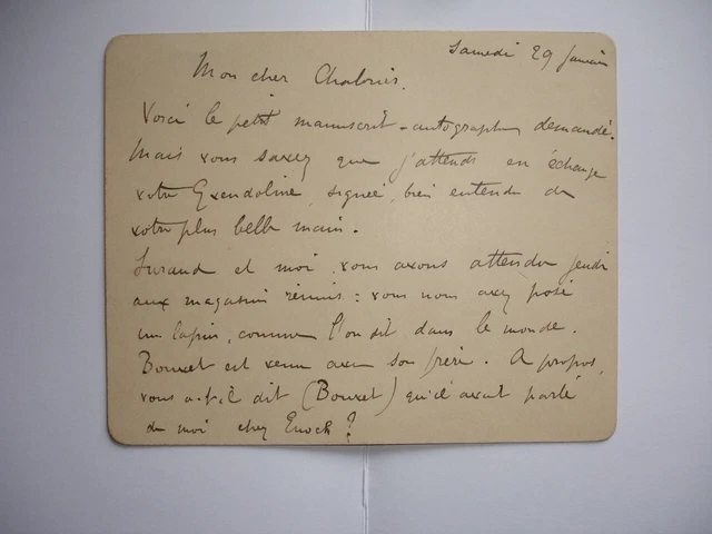 AUTOGRAPHE GEORGES MARTY Gwendoline Emmanuel Chabrier Durand Enoch ...