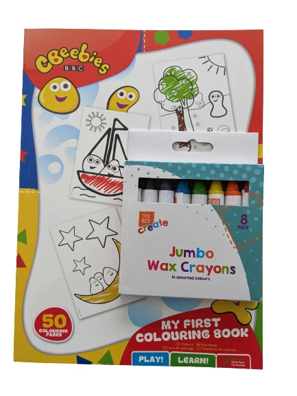 CBEEBIES MY FIRST Colouring Book & Box 8 Jumbo Crayons Toddler 1+ £5.65 ...