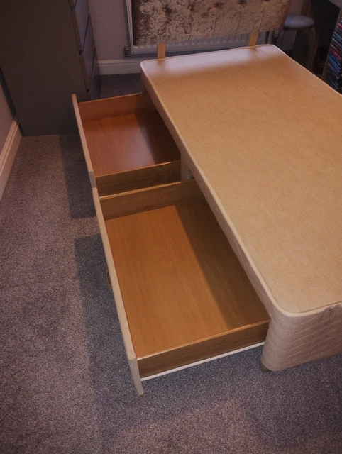 SINGLE DIVAN BED base with 2 storage drawers and headboard included £47 ...