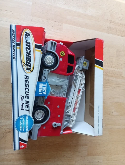MATCHBOX RESCUE NET Fire Truck Hook & Ladder Truck Battery Operated $35 ...